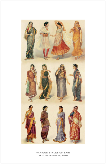 'Various Styles of Sari' Print – Brown History